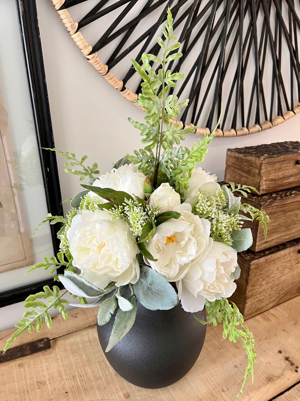 Peony Floral Arrangement Peonies Peony Arrangement Modern - Etsy