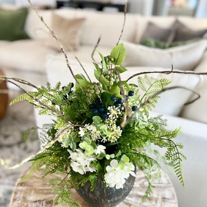 Blueberry Arrangement, Farmhouse Table Decor, Farmhouse Arrangement ...