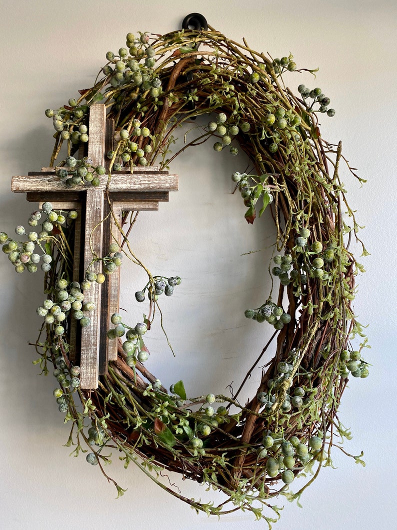 Easter Wreath Cross Wreath Spring Wreath Summer Wreath - Etsy