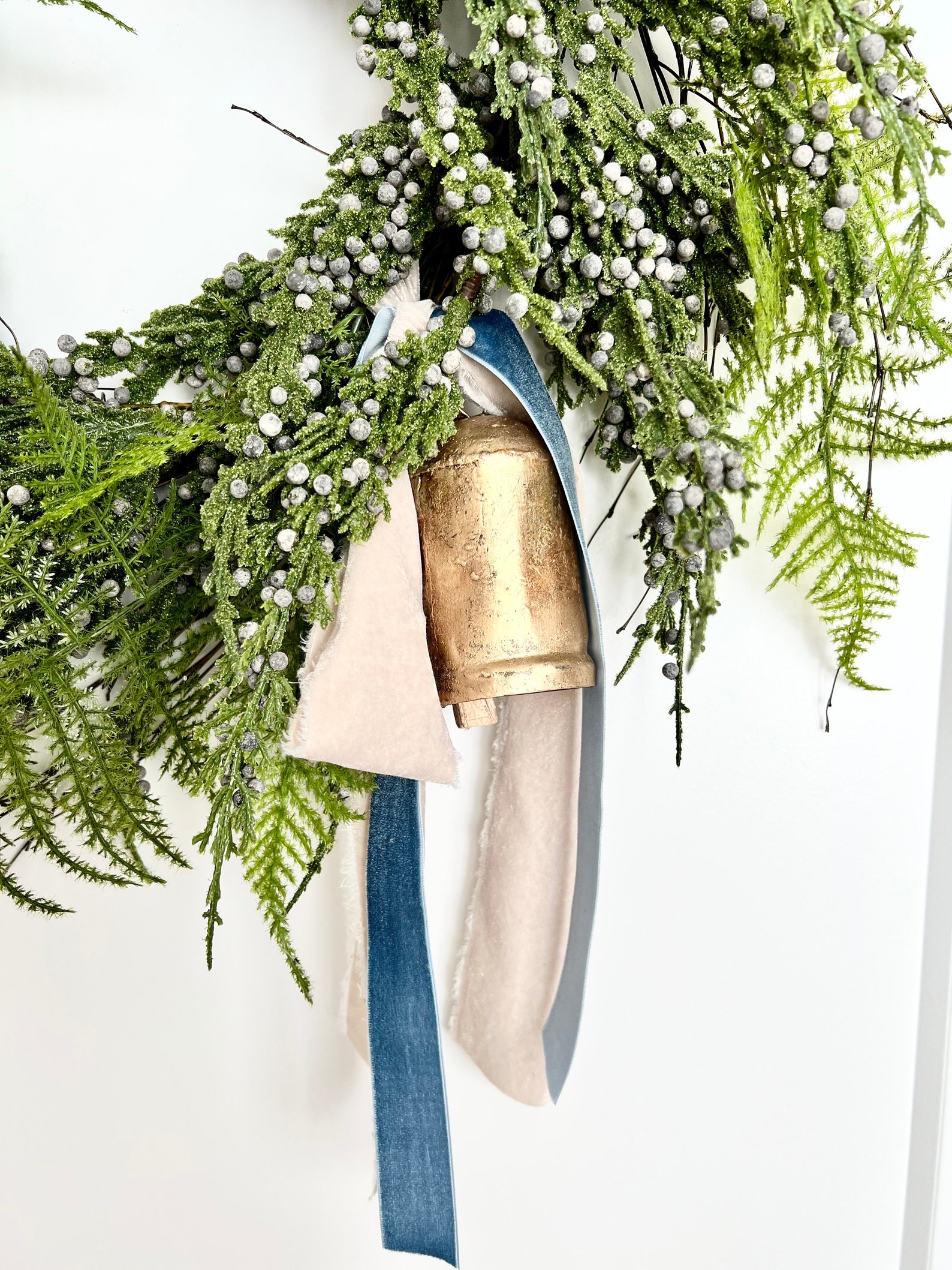 Christmas Bell Wreath, Gold Bell Wreath, Rustic Bell Wreath, Farmhouse ...