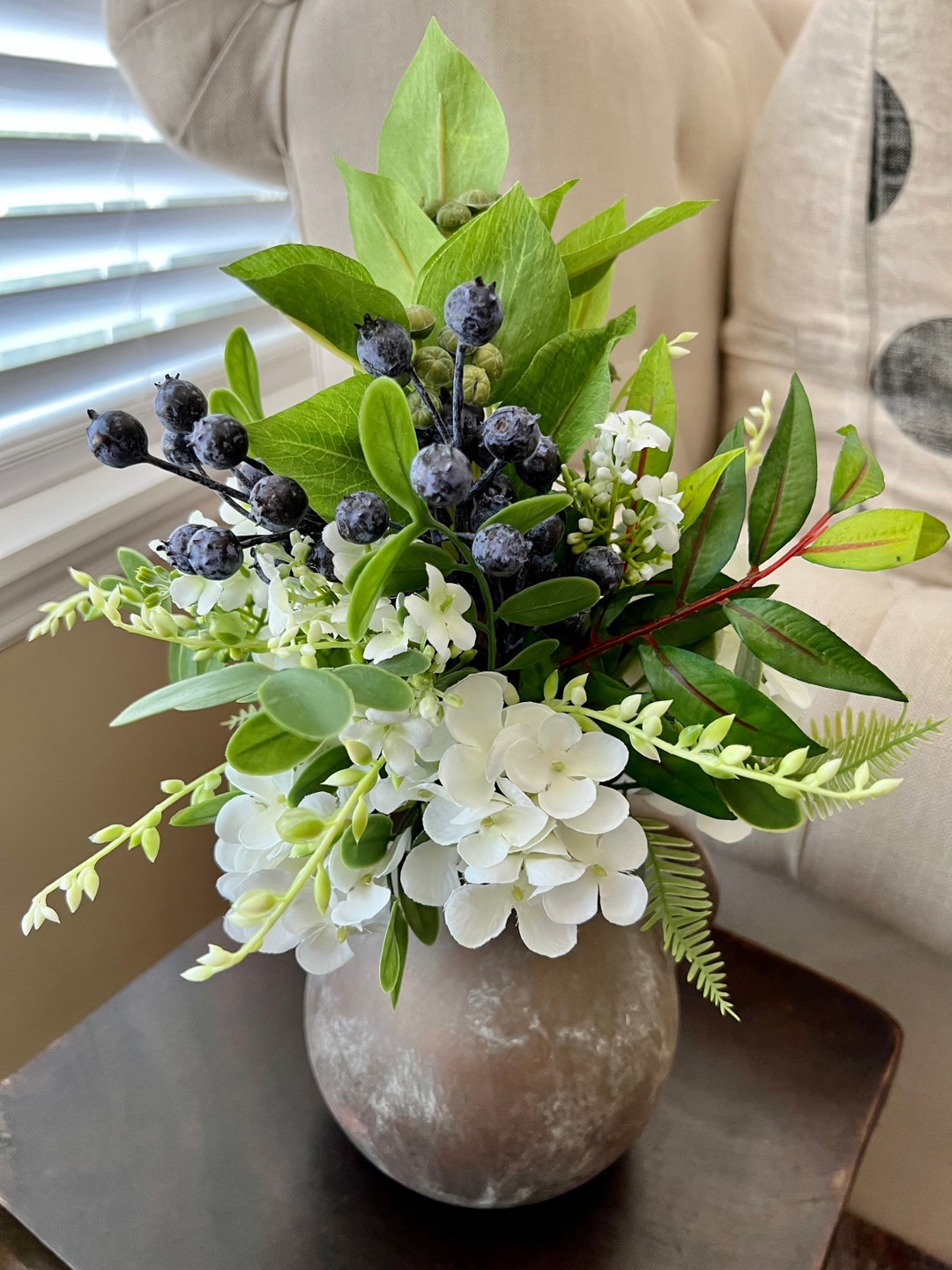 Small Hydrangea and Blueberry Arrangement, Bedroom Arrangement ...