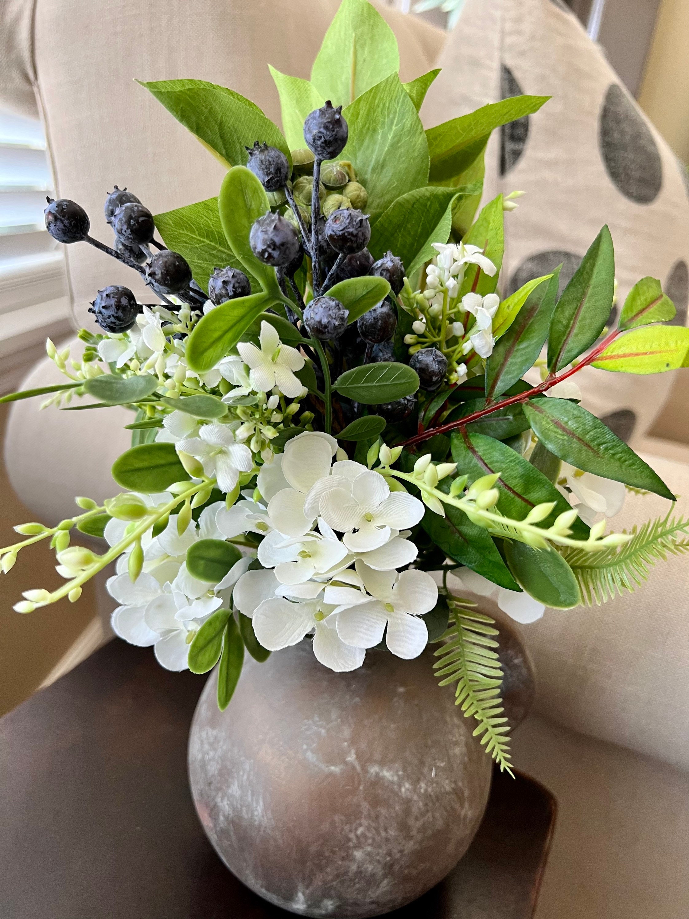 Small Hydrangea and Blueberry Arrangement, Bedroom Arrangement ...