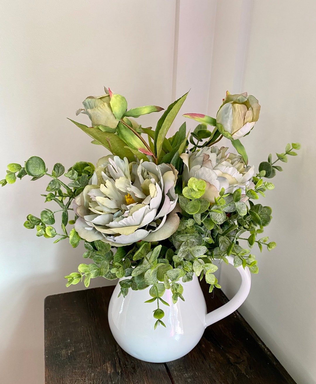 Pastel Farmhouse Arrangement, Bedroom Decor, Table Decor, Rustic Table ...