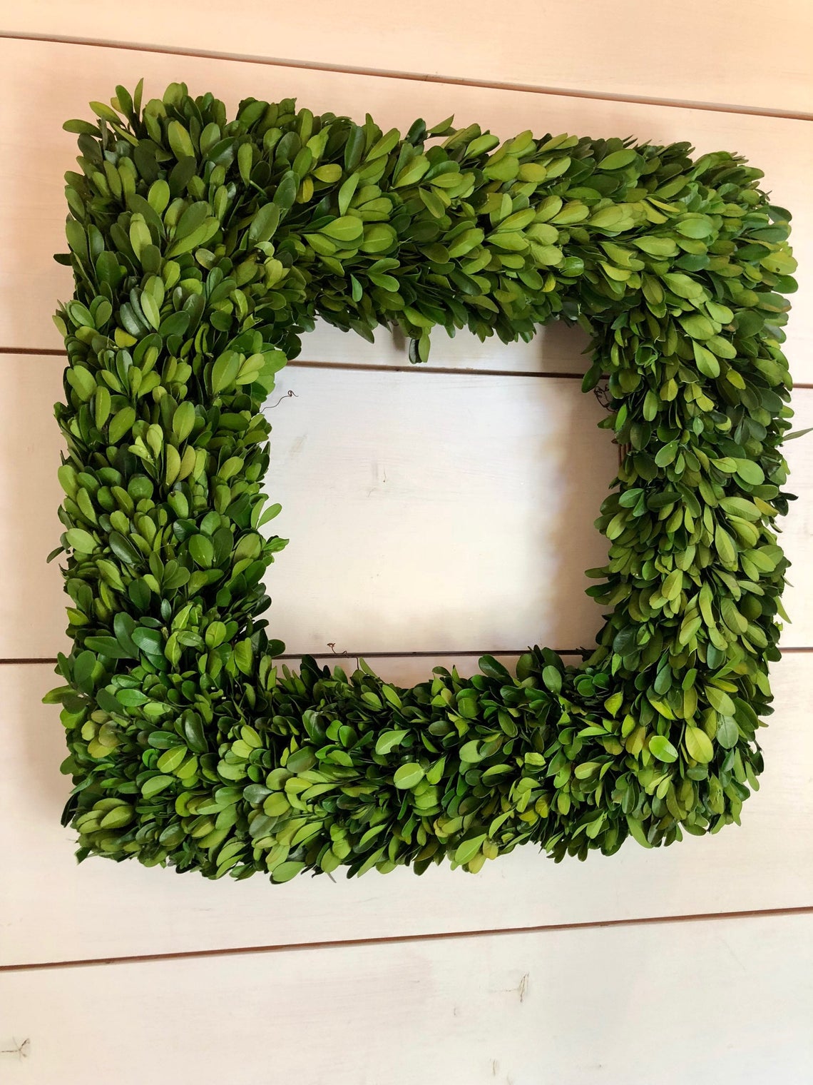 Square Boxwood Wreath Preserved Boxwood Wreath Square - Etsy