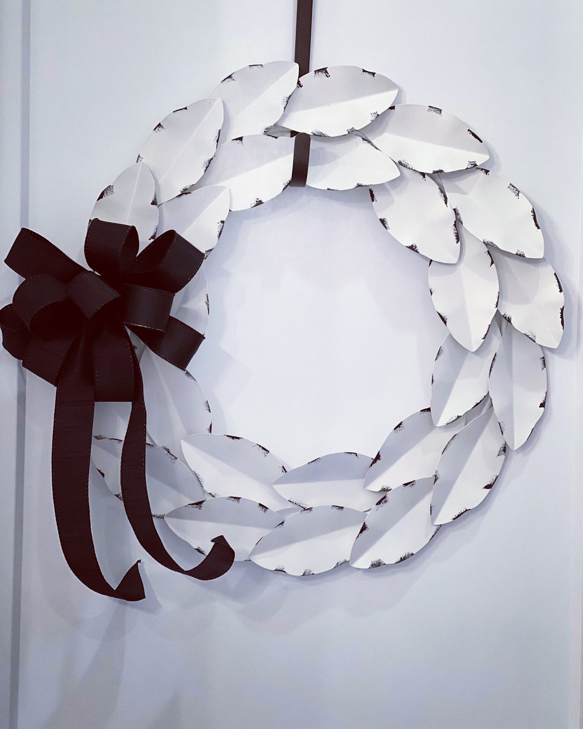 White Metal Wreath Metal Wreath Farmhouse Wreath Vintage - Etsy