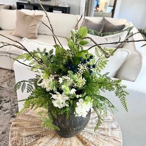 Blueberry Arrangement, Farmhouse Table Decor, Farmhouse Arrangement ...