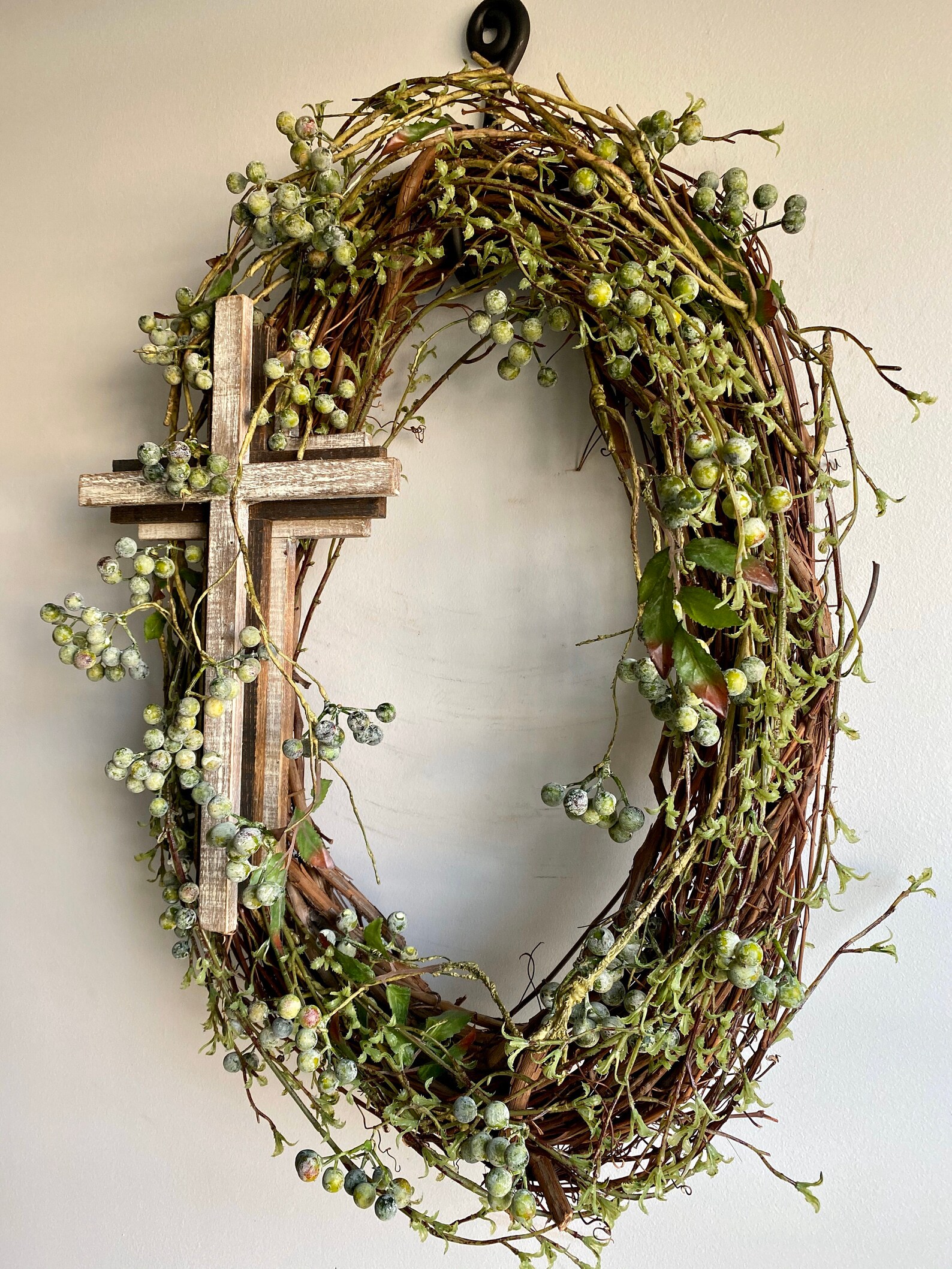 Easter Wreath Cross Wreath Spring Wreath Summer Wreath - Etsy