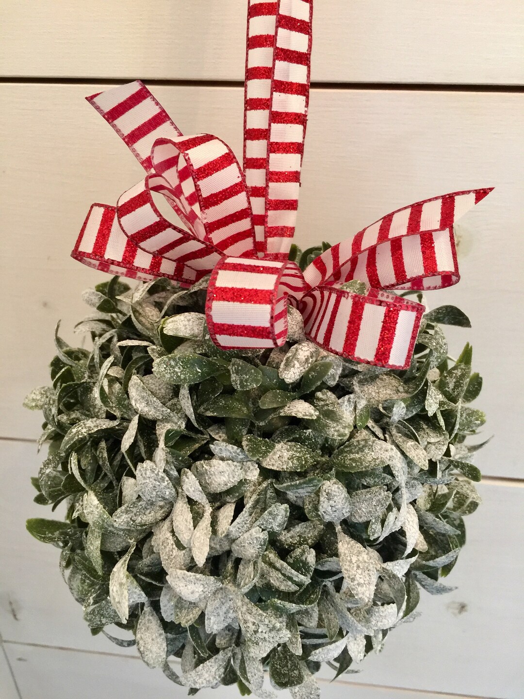 Mistletoe Ball, Kissing Ball, Mistletoe, Christmas Ornament, Farmhouse ...