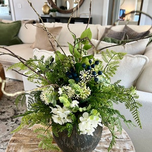 Blueberry Arrangement, Farmhouse Table Decor, Farmhouse Arrangement ...