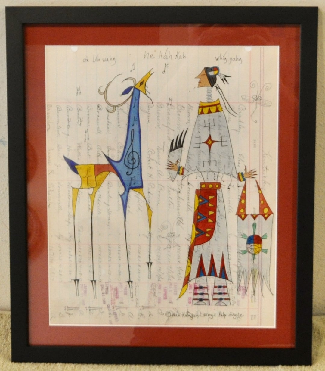 Elk Woman / Native American Ledger Art by Lakota Artist Sonja Holy ...