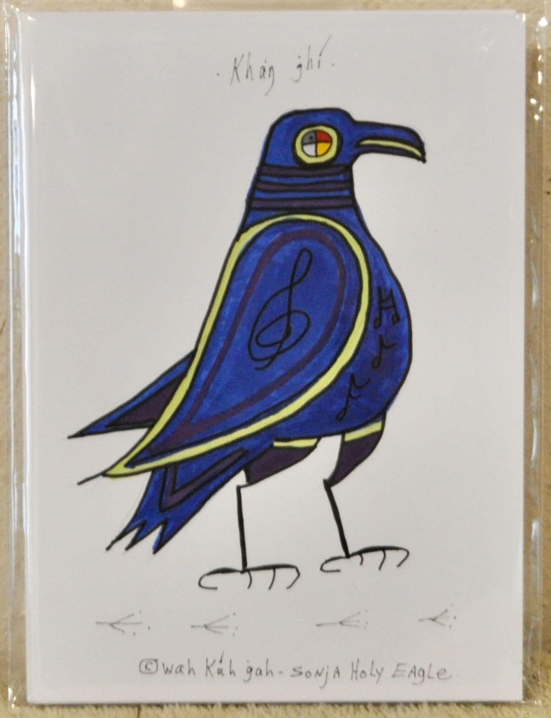 Crow / Native American Ledger Art by Lakota Artist Sonja Holy Eagle - Etsy