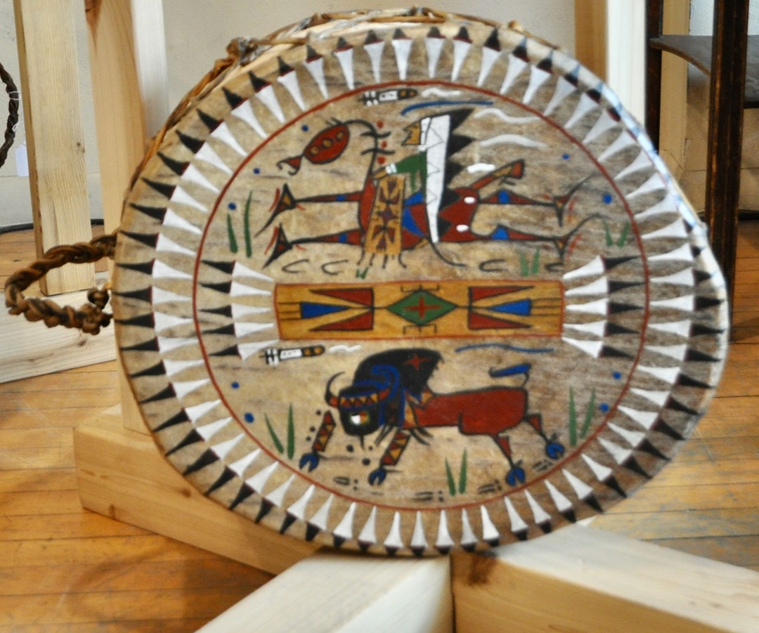 A Good Day / Table Drum / Native American Drum Painted by Lakota Artist ...