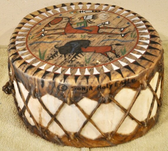 Native American Painted Drums Native American Drum Stock Illustrations