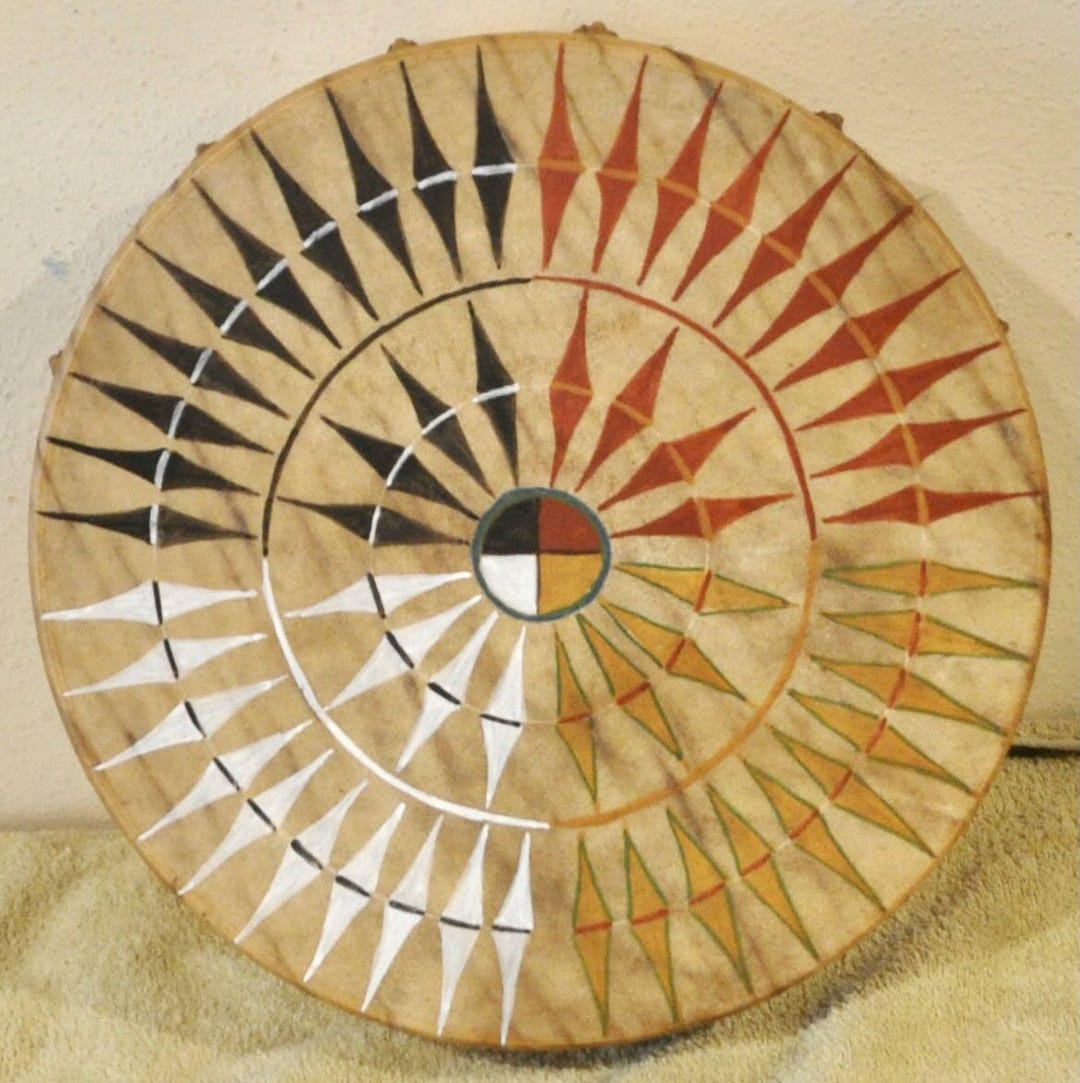 Medicine Wheel / 14" Native American Drum Painted by Lakota Artist ...