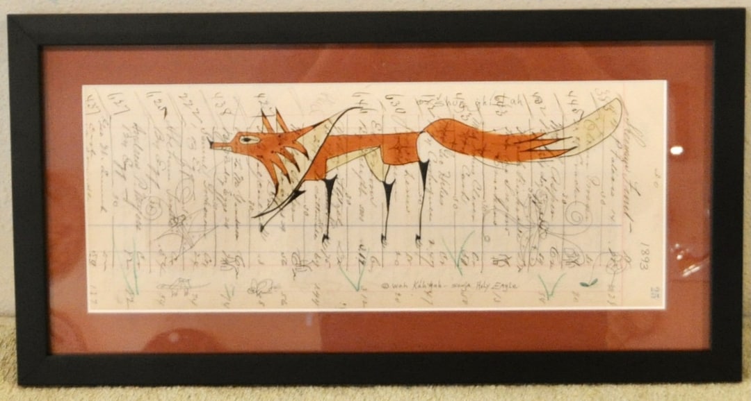 Fox/ Native American Ledger Art by Lakota Artist Sonja Holy Eagle - Etsy