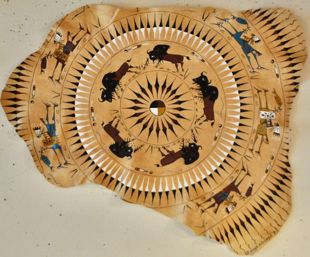 A Good Day / Painted Deer Hide by Lakota Artist Sonja Holy Eagle - Etsy