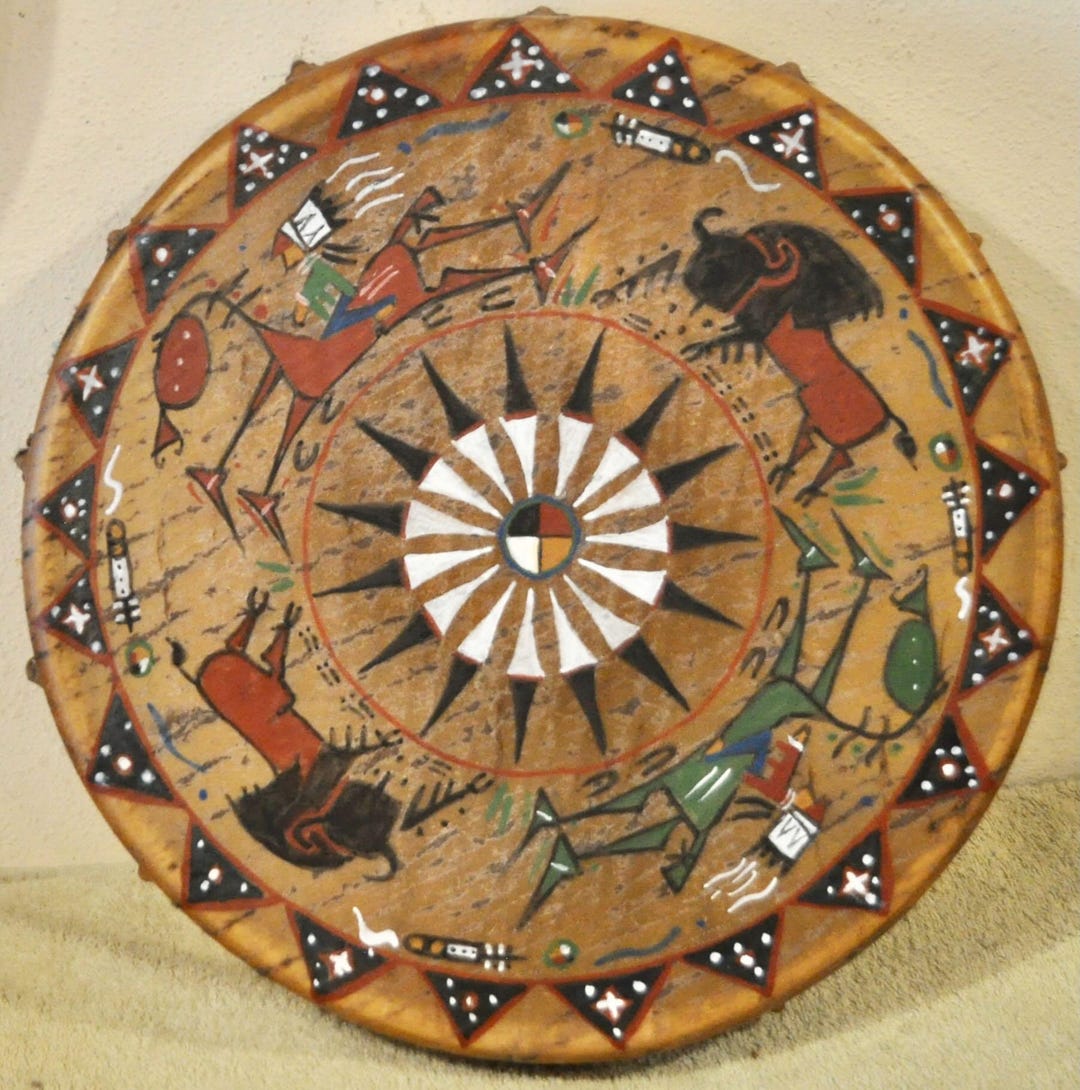 A Good Day / 16" Native American Drum Painted by Lakota Artist Sonja ...