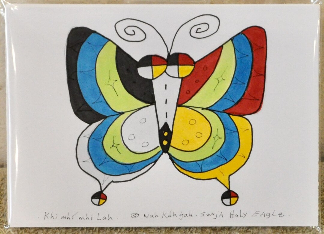 Butterfly / Native American Ledger Art by Lakota Artist Sonja Holy ...