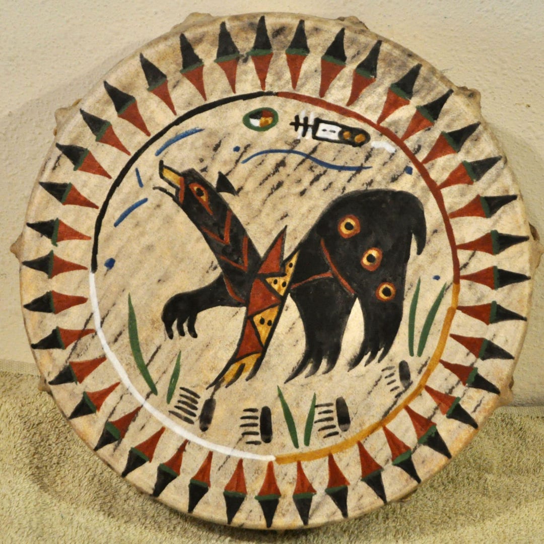 Mato / 12" Native American Drum Painted by Lakota Artist Sonja Holy ...