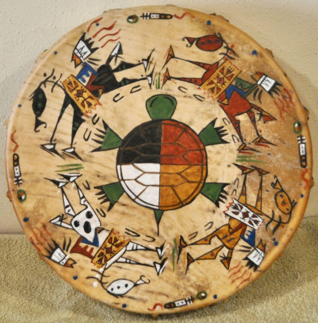 Pray for Our Mother / 15 Native American Drum Painted by Lakota Artist ...