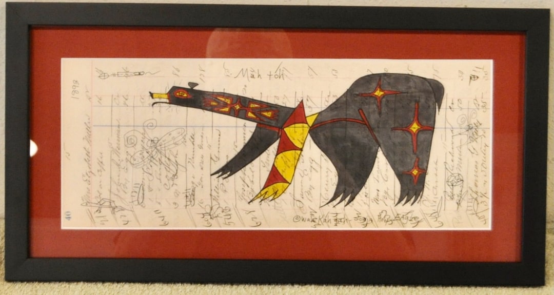 Bear / Native American Ledger Art by Lakota Artist Sonja Holy Eagle - Etsy