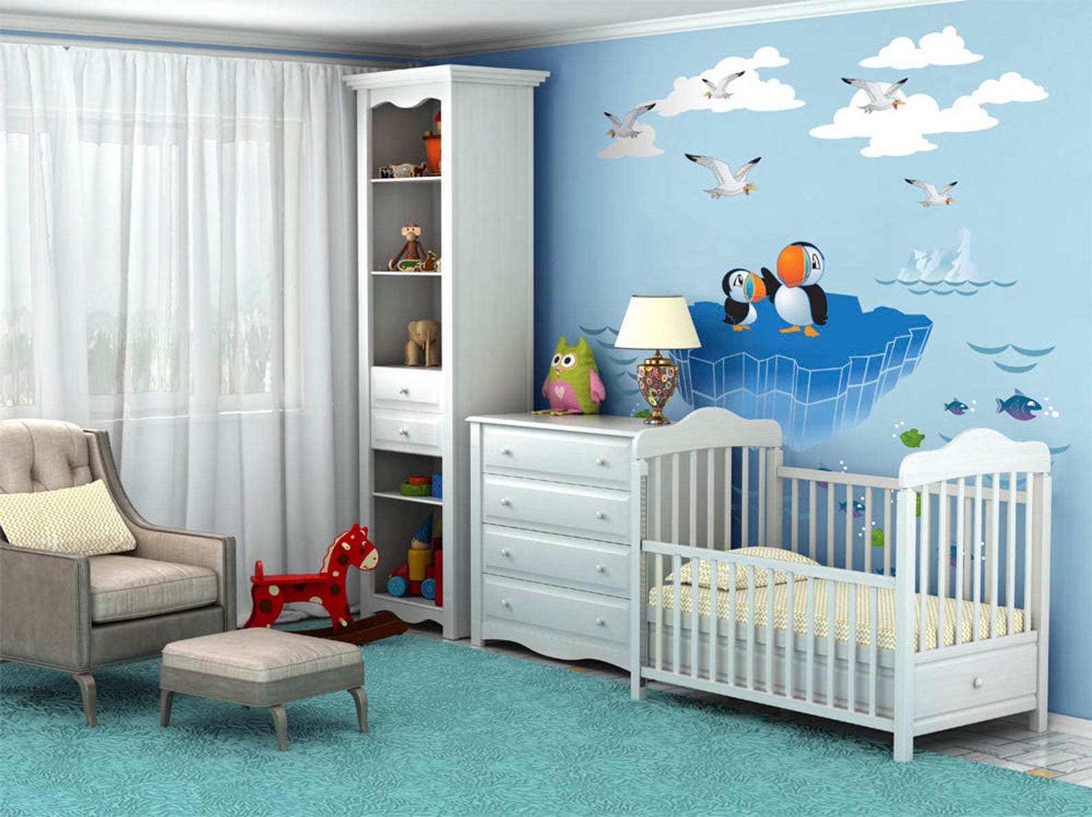 Large Children's Arctic Themed Wall Decal, Large Arctic Wall Sticker ...