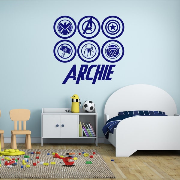 Superhero Wall Decal - Etsy UK