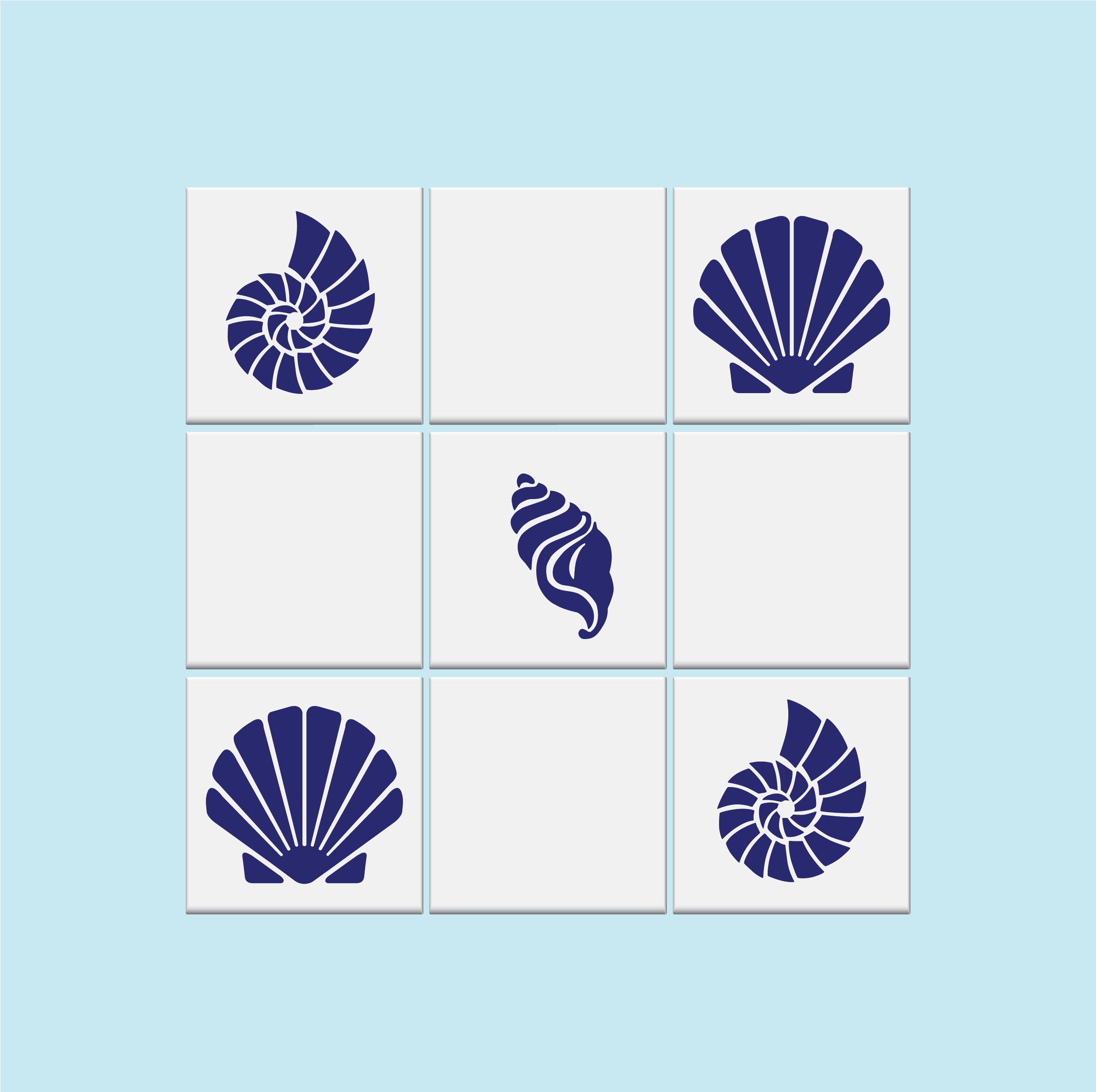 Bathroom Tile Sticker - Seashell Sea Shell Nautical Vinyl Wall Art ...