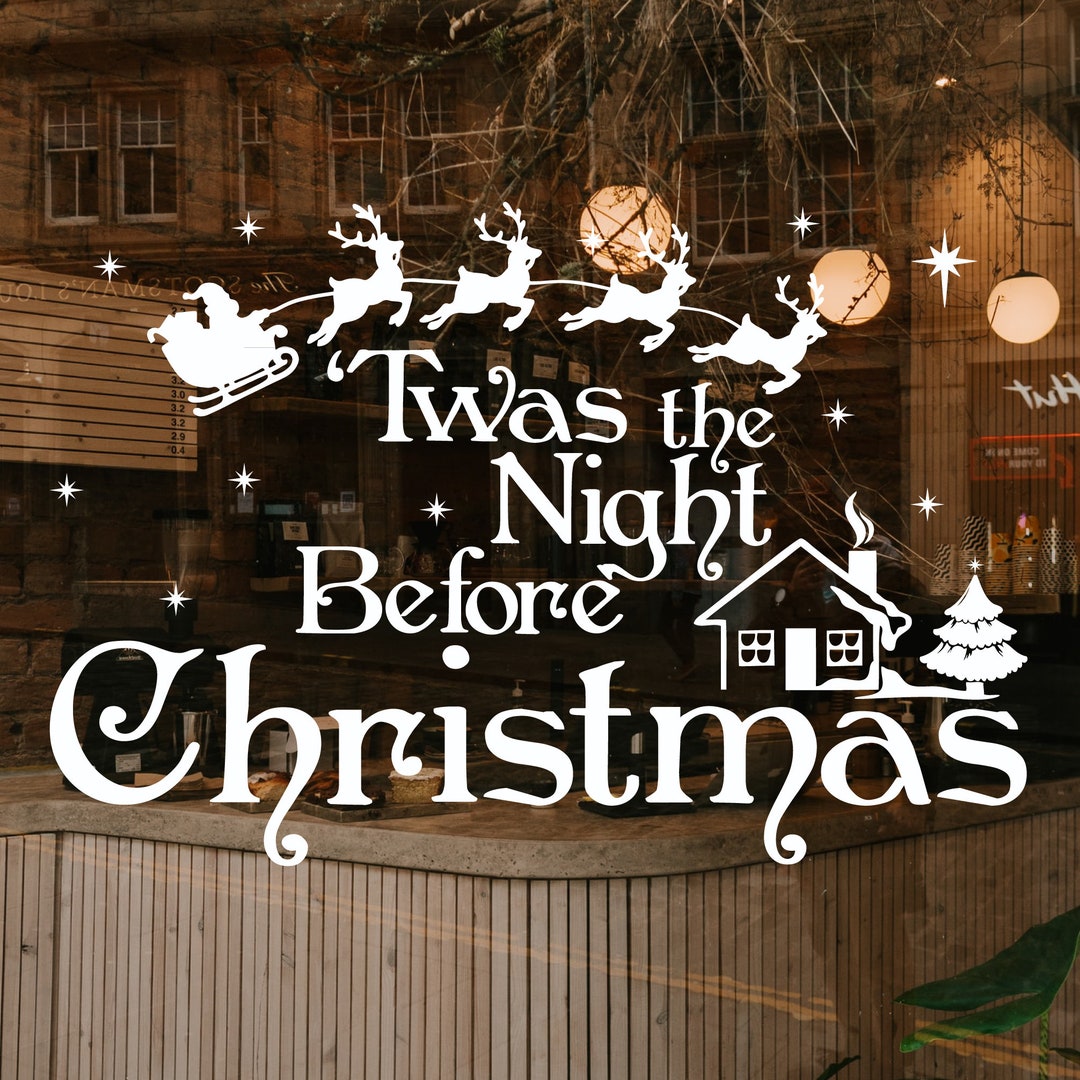 Christmas Window Wall Stickers | TWAS THE NIGHT Before Christmas ...