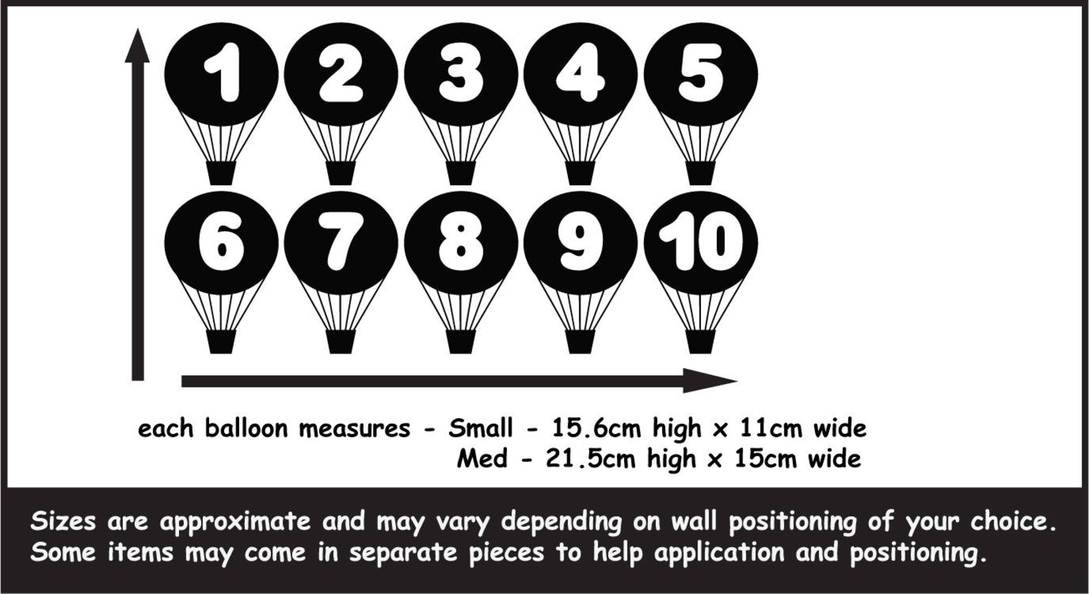 BALLOONS Numbers 1 to 10 Learning Girls Boys Childrens | Etsy UK