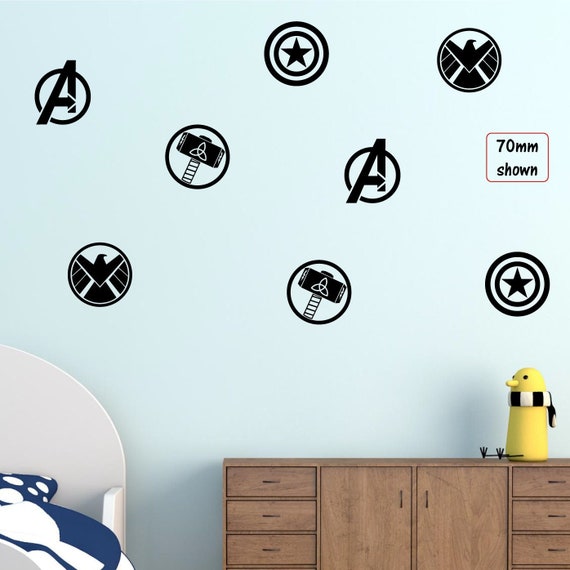 SUPERHERO Wall Sticker SUPERHERO LOGOS Wall Sticker Boys - Etsy