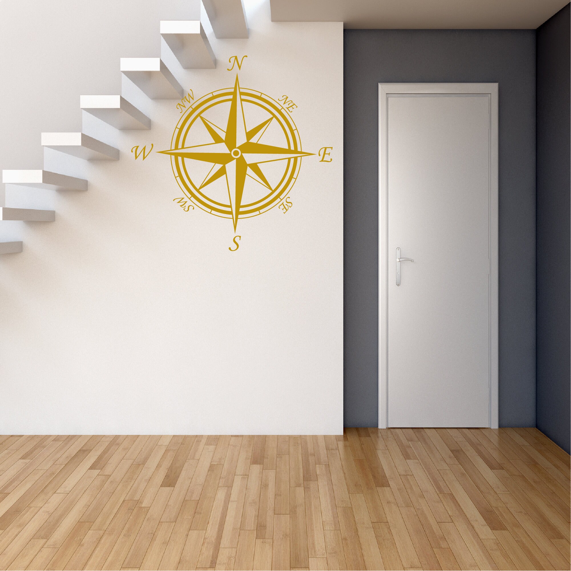 COMPASS Rose Nautical Maritime Travel Home Decor Vinyl Matt Wall Art ...