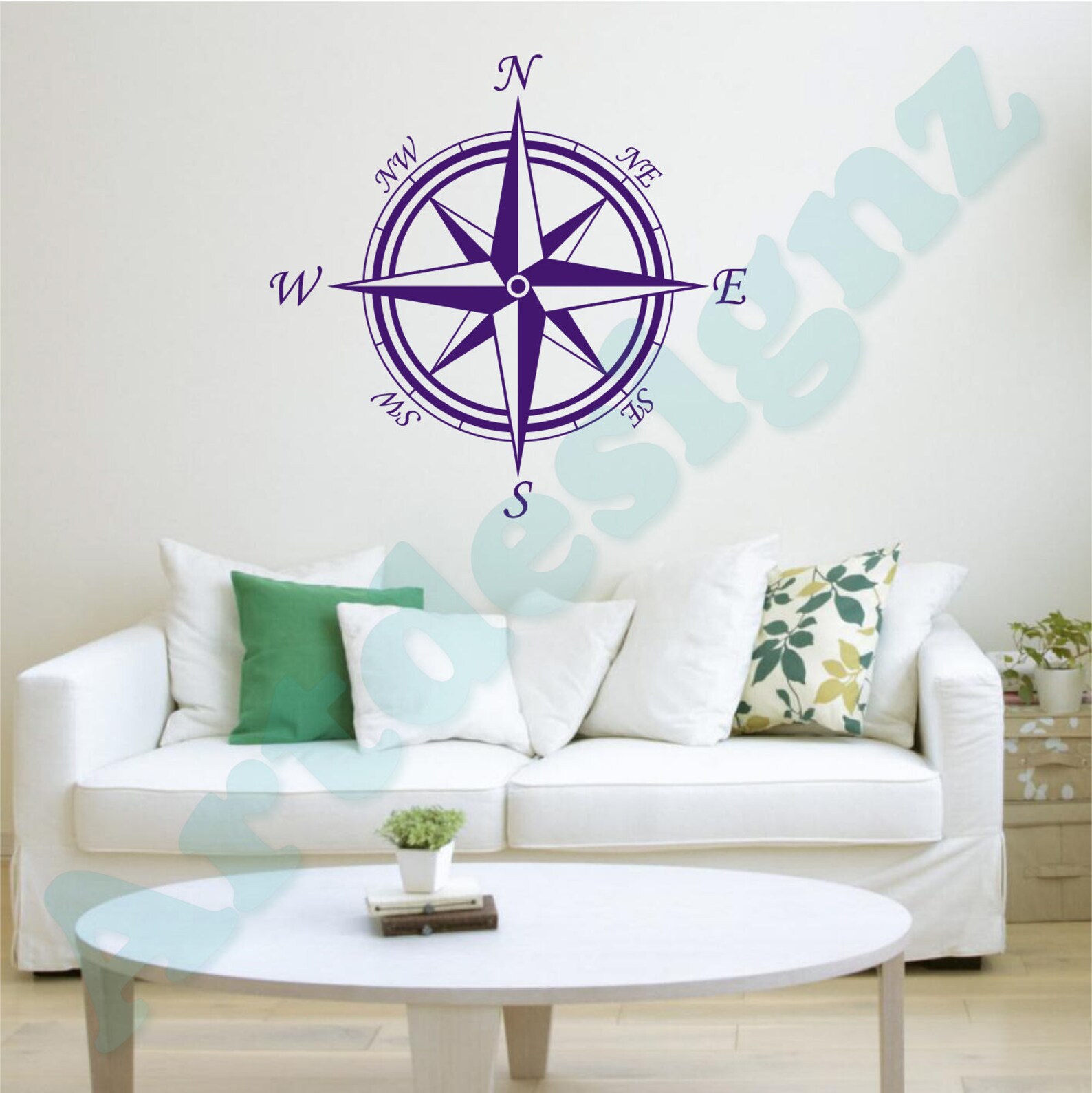 COMPASS Rose Nautical Maritime Travel Home Decor Vinyl Matt - Etsy UK
