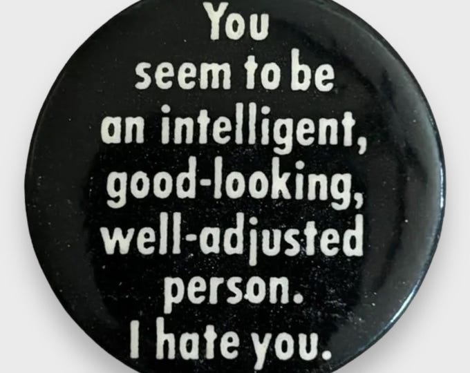 Vintage I Hate You Pin Button - Etsy