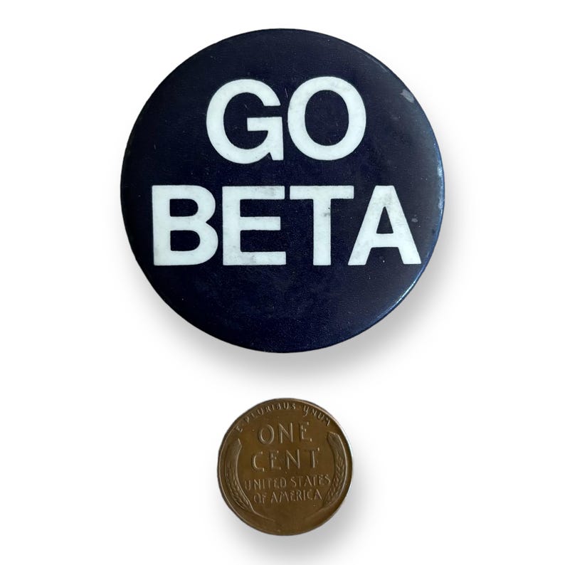 Vintage Go Beta Pin Button - Etsy