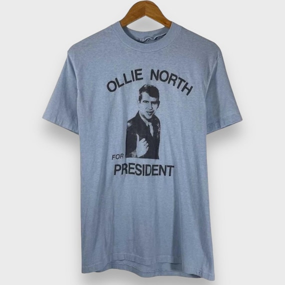 Vintage 1980s Ollie North For President Political T-s… - Gem