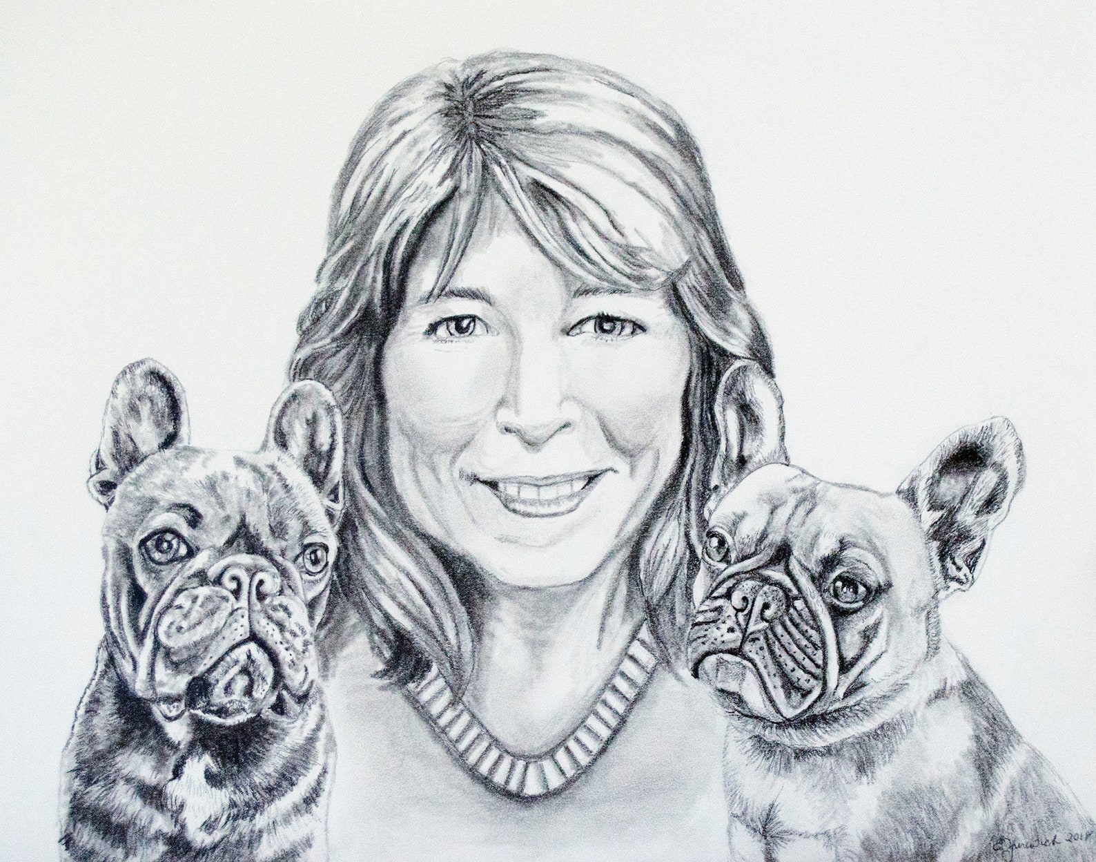 Custom Portrait Drawing From A Photo Personalized Christmas | Etsy