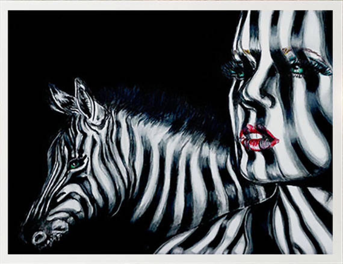 Zebra Art / Zebra Print / Zebra Decor / Fashion Wall Art / | Etsy