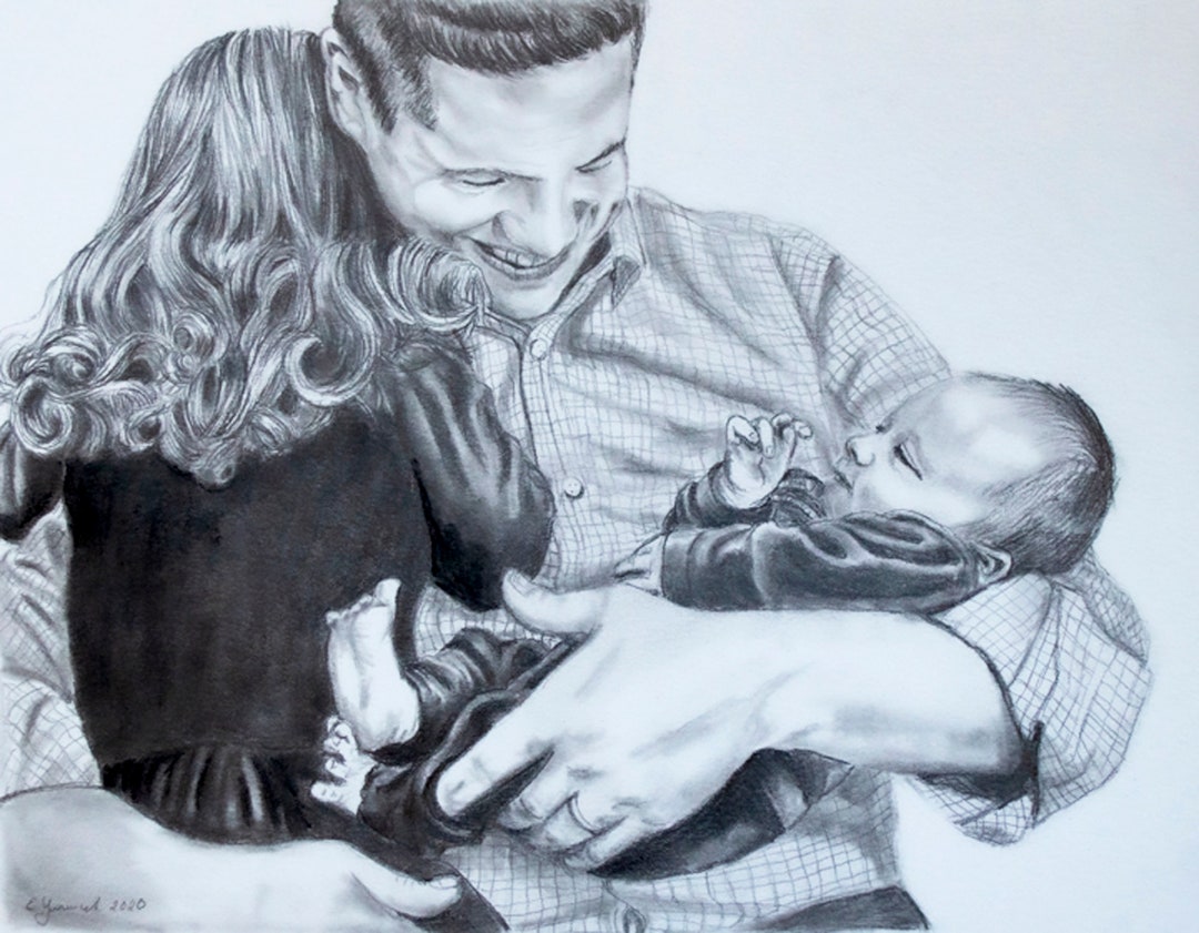 Custom Portrait Drawing From Photo Personalized Gift - Etsy