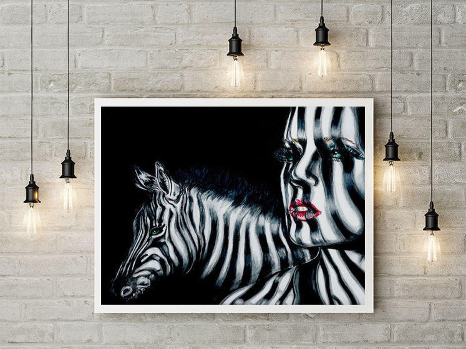 Zebra Art / Zebra Print / Zebra Decor / Fashion Wall Art / | Etsy