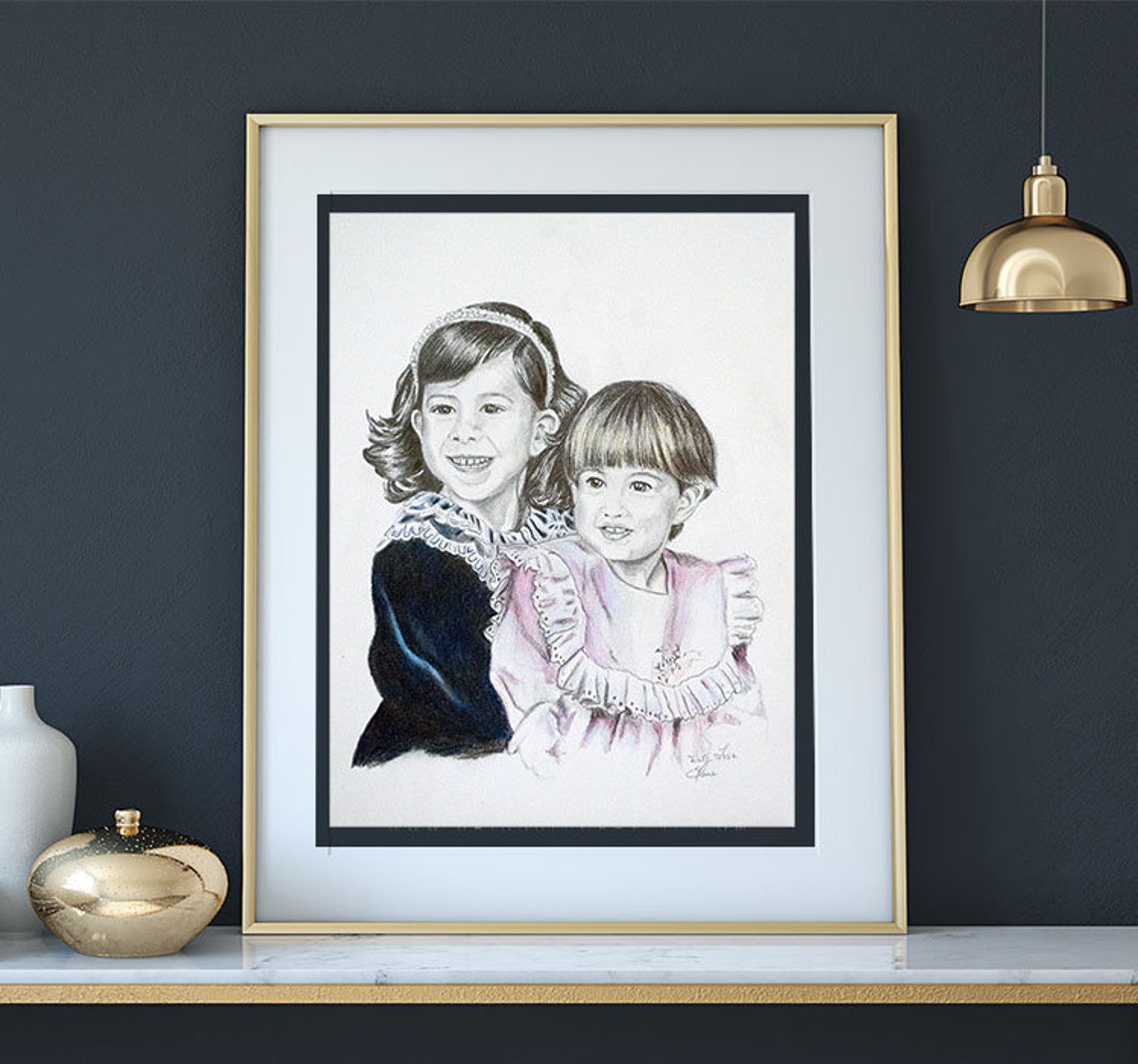 Custom Family Portrait Drawing From a Photo Personalized - Etsy