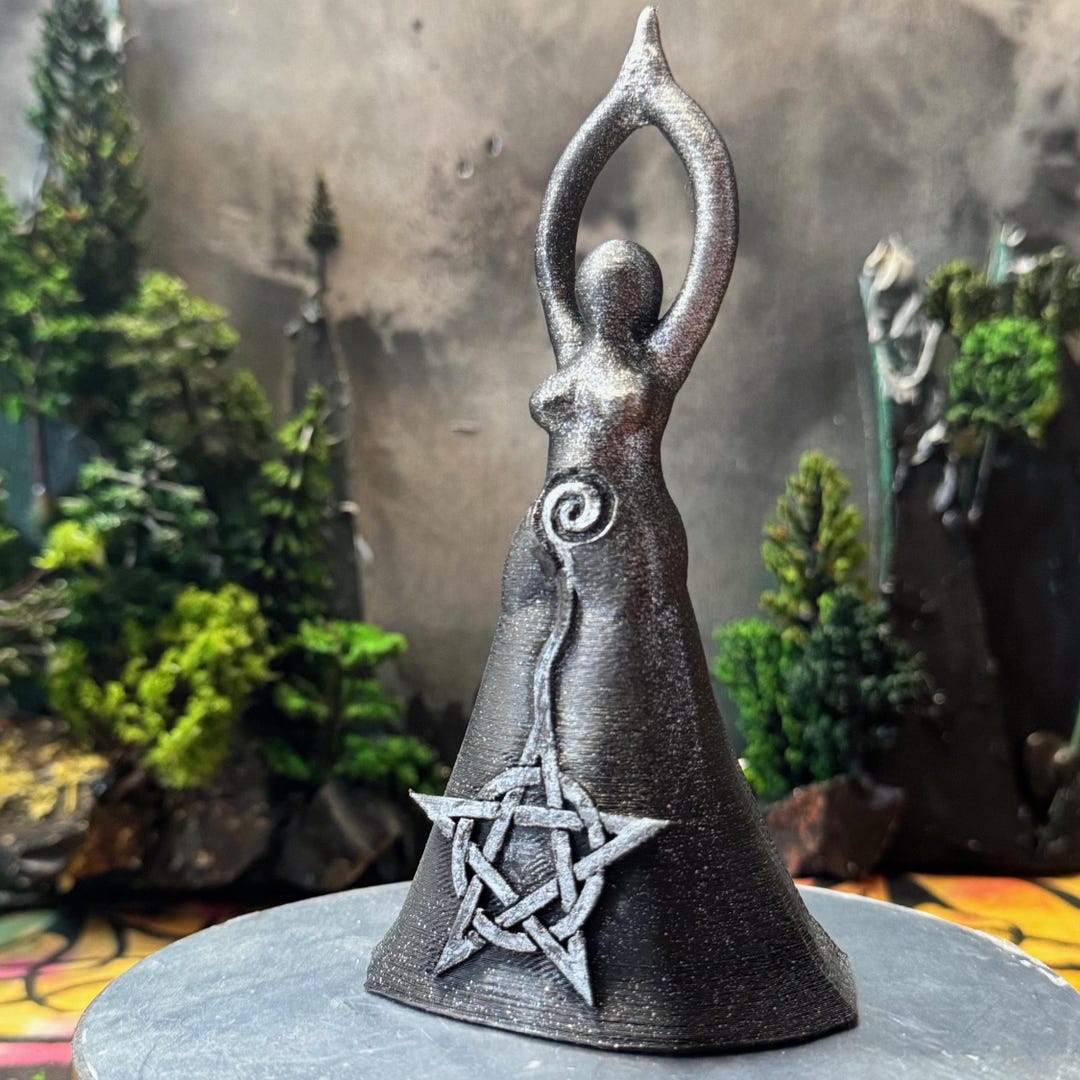 Pentagram Spiral Goddess, Goddess of Magic, Gown Goddess Figurine ...