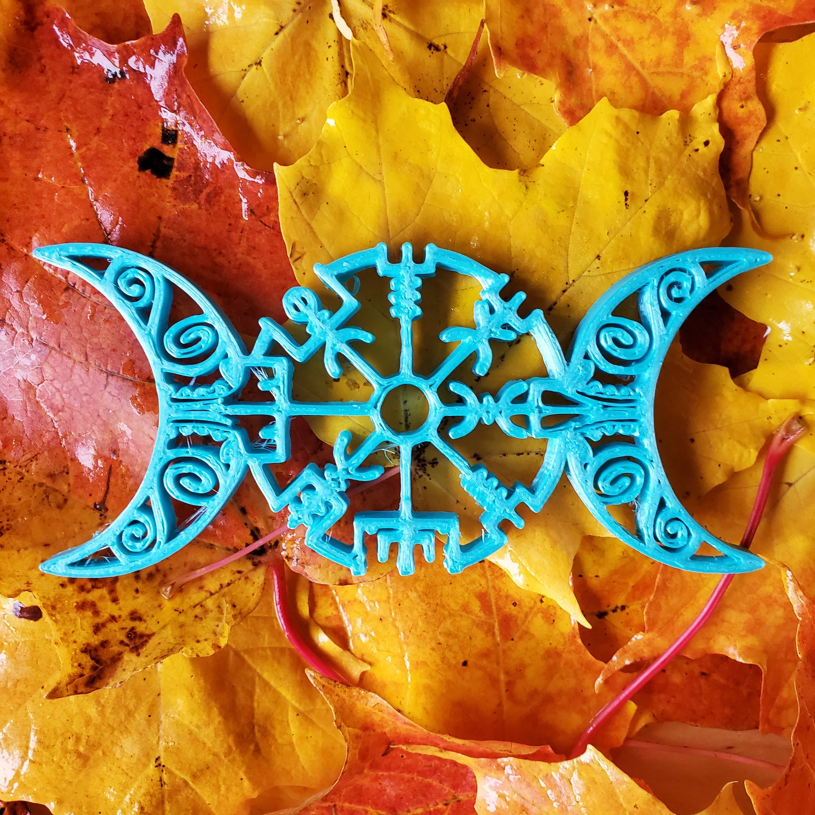 Vegvisir Norse/viking Compass Triple Goddess Moon Altar Mat | Etsy