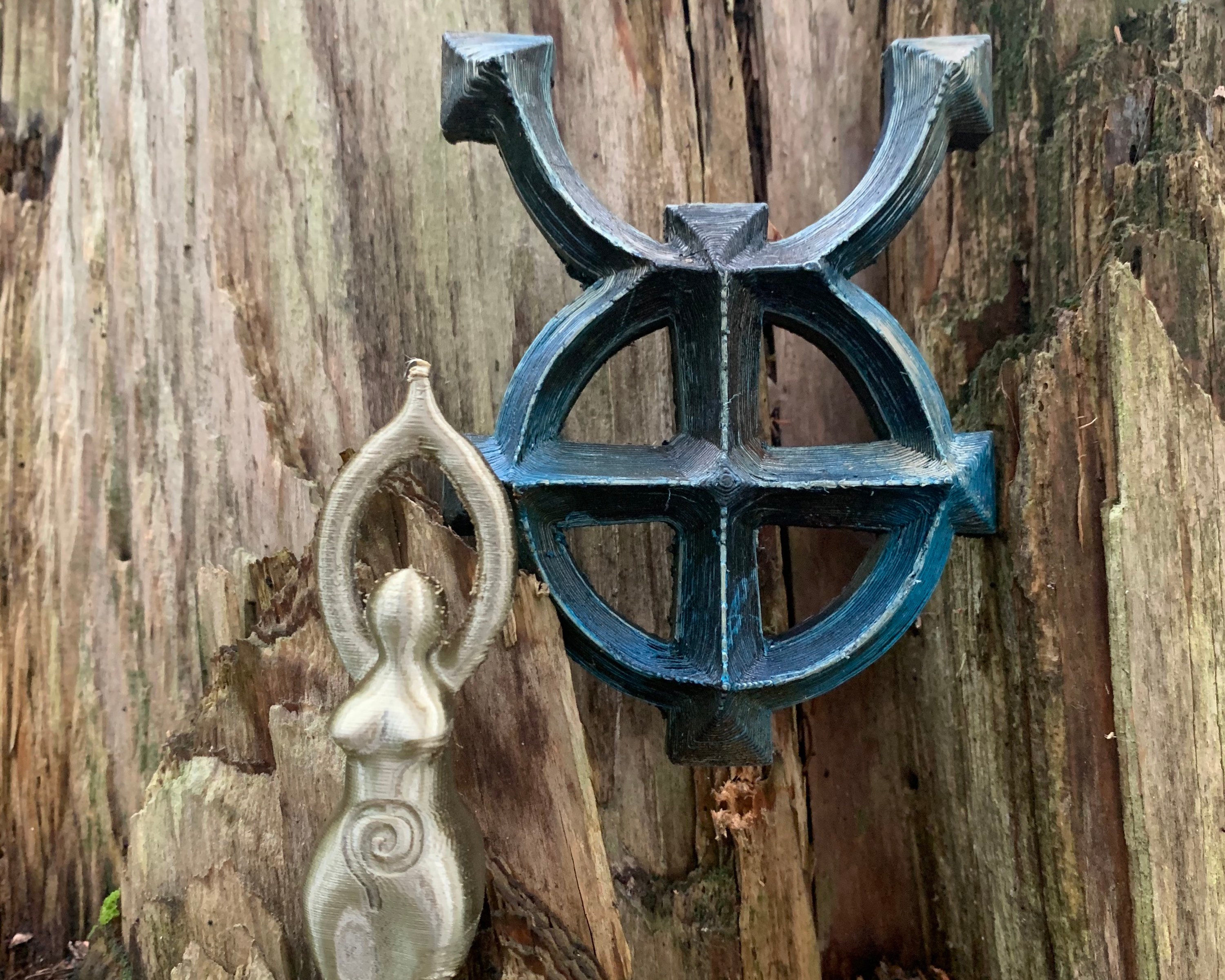 Horned One Sigil, Torq of Cernunnos, Green Man, Druid Altar Art, Wicca ...