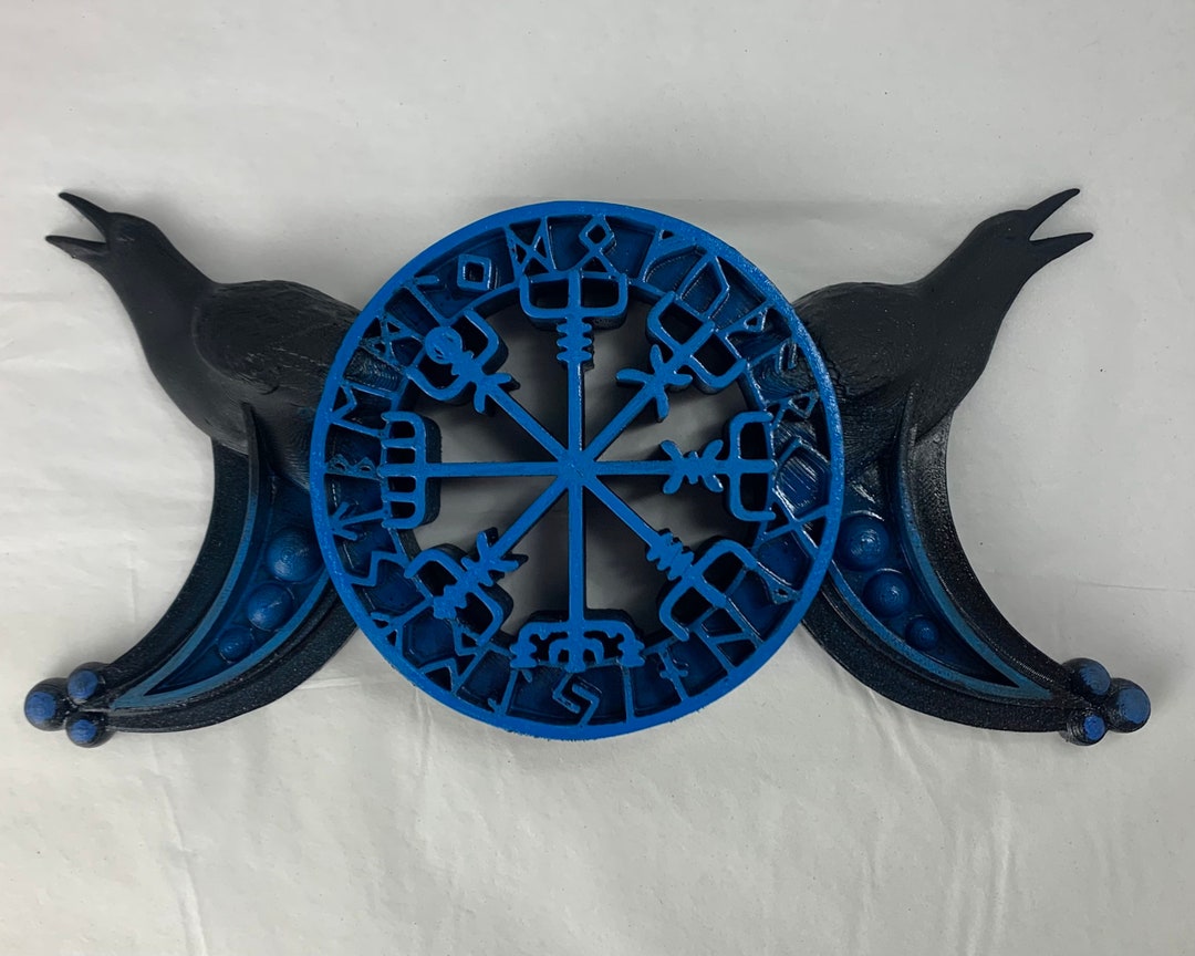 Vegvisir Odin's Crows Huginn and Muninn Norse/viking Moon Altar, Seiðr ...