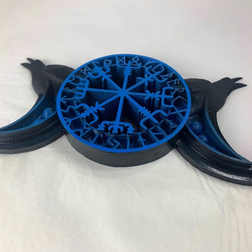 Vegvisir Norse/viking Compass Triple Goddess Moon Altar Mat | Etsy