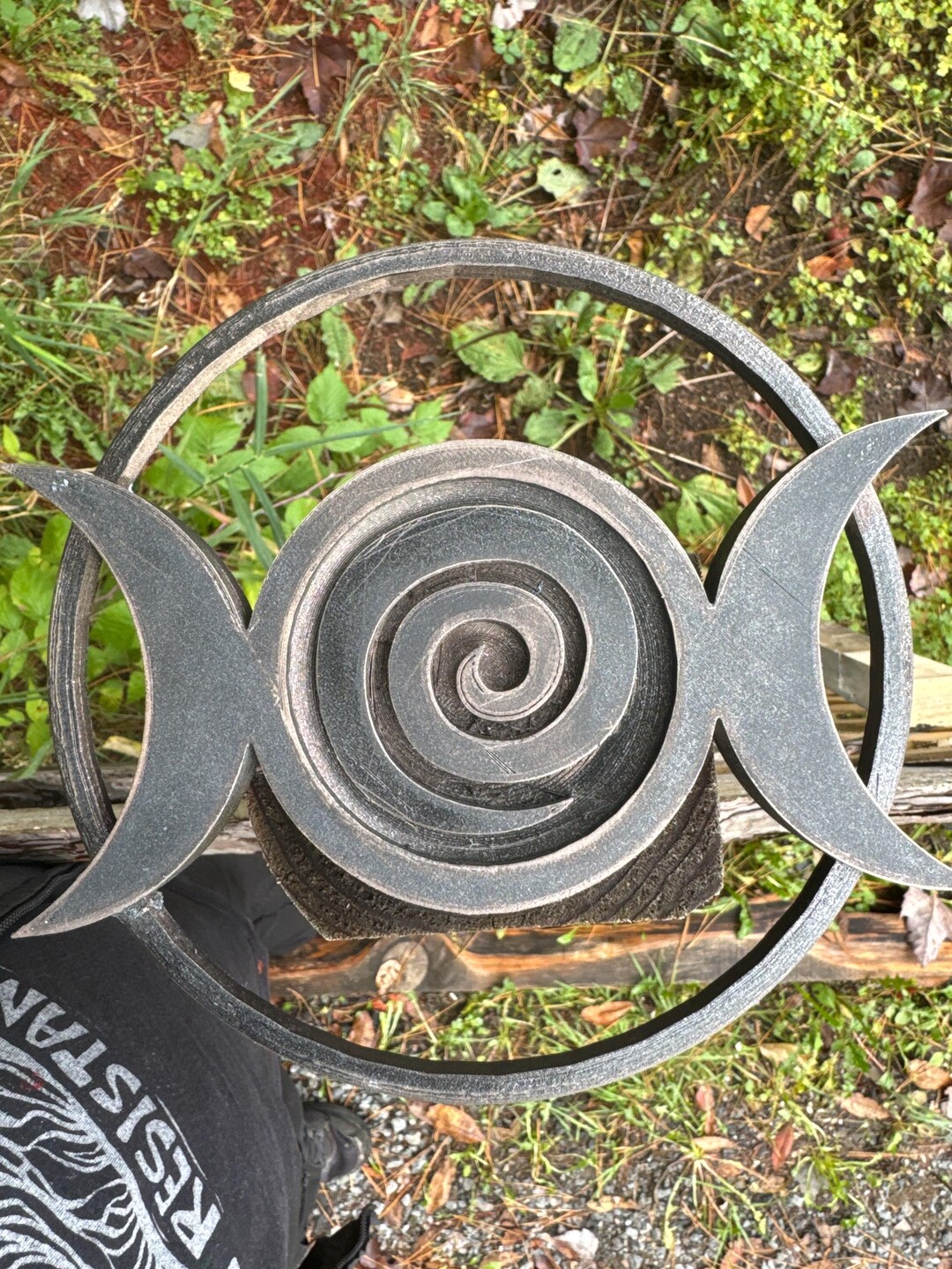Triple Goddess Statue – Spiral Triple Moon Carving – Lilith Wall Art ...