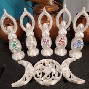 Element Goddess Set Earth, Air, Fire, Water and Spirit Goddess ...