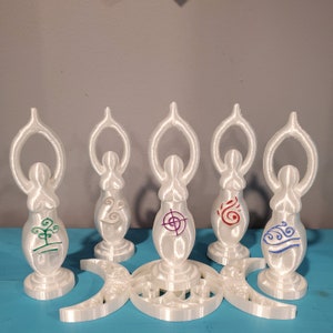Element Goddess Set Earth Air Fire Water and Spirit - Etsy