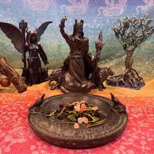 Odin Offering Bowl, Runes Bowl, Odin Allfather Altar Statue, Norse ...